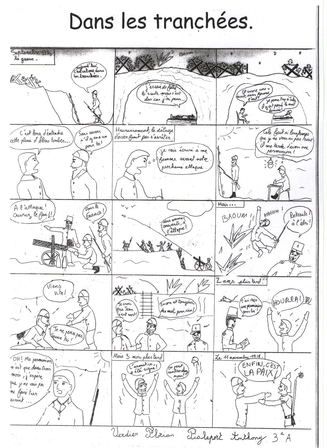 Projet BD des 3èmeA - les planches - Collège Objat